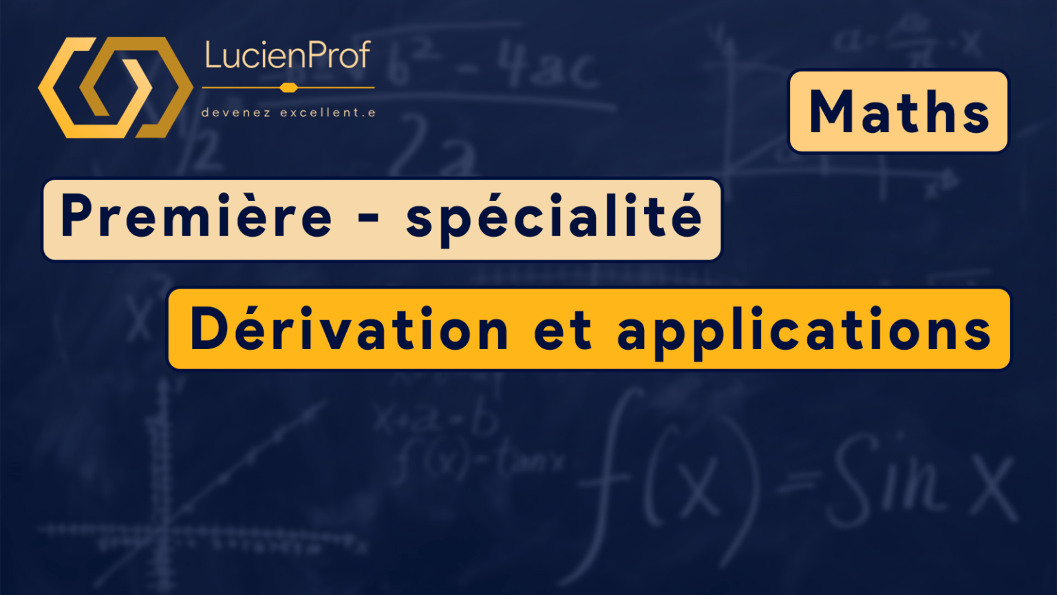 Première – spé. Maths – Dérivation et applications – LucienProf®